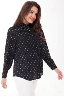 Блузы Mislana 818 черный+горошки