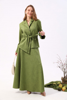 Юбочный костюм NikVa 917-4 зелень