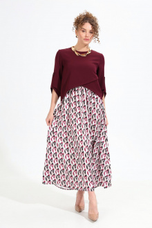 Платья NikVa 740-15 винный+ромбы бургунди