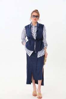 Юбочный комплект NikVa 957-2 индиго и бело-синие полосы